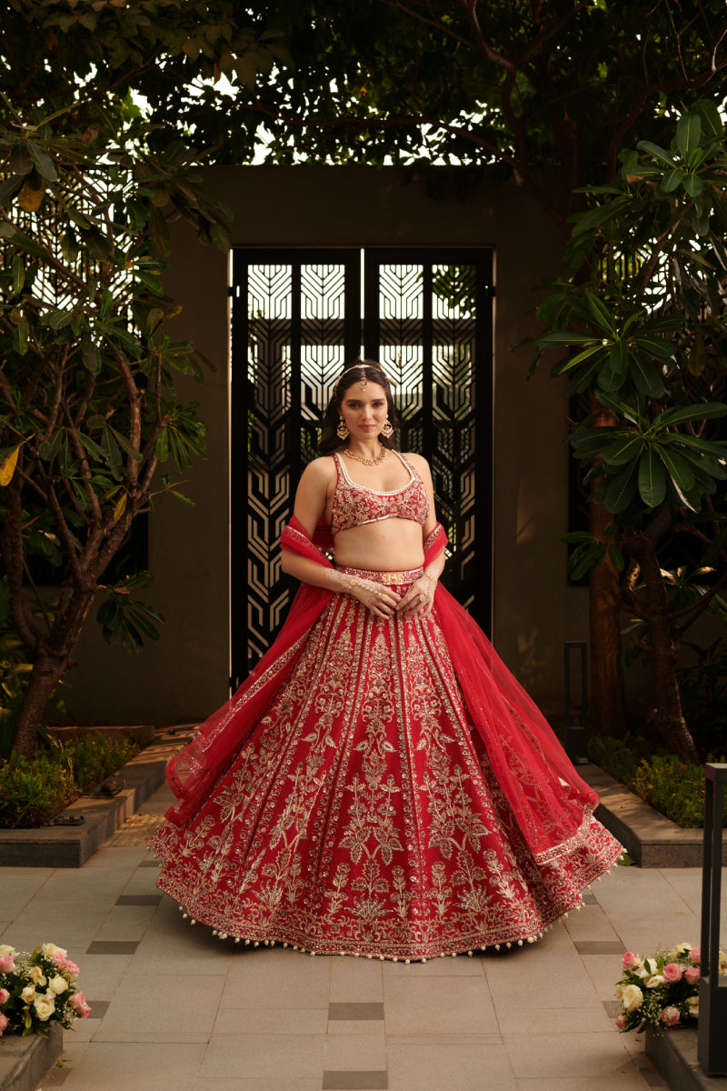Love Spell Red Lehenga Set – AGASHE