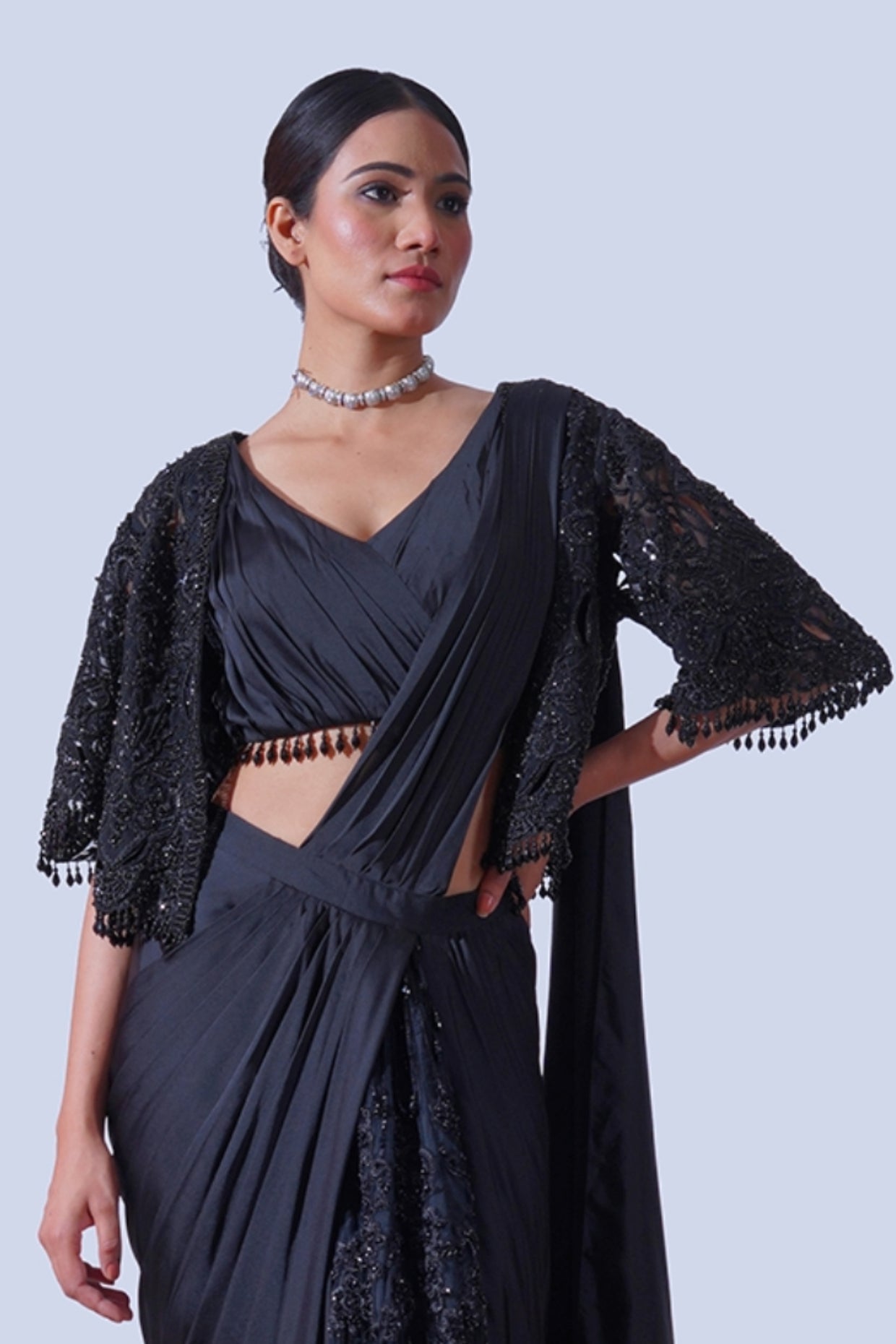 Black Cutwork Cape – AGASHE