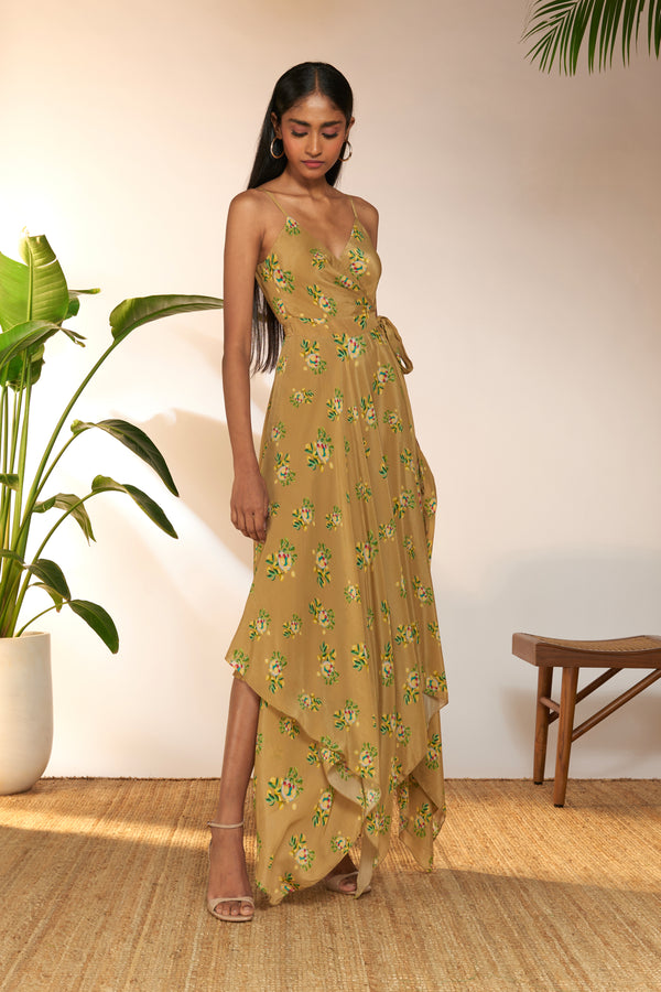 Tan Lemon Frenzy Handkerchief Dress – AGASHE